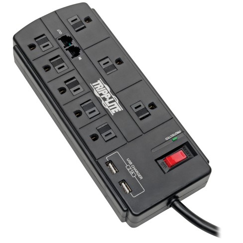 Tripp Lite Protect It!® 1,200-joules Surge Protector, 8 Outlets Plus 2 ...