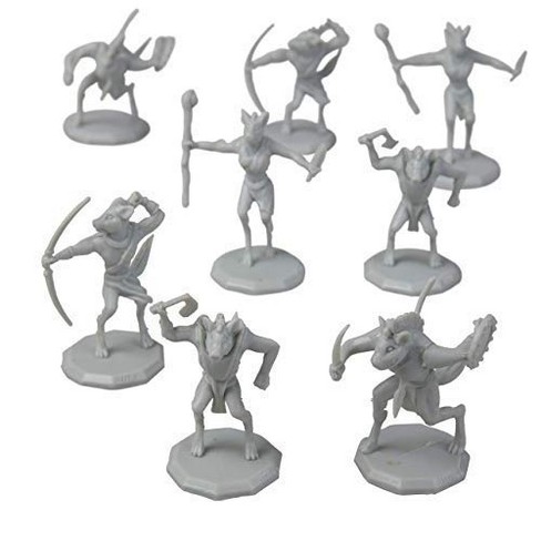 Monster 8 Unpainted Fantasy Gnoll Mini Figures- All Unique Designs- 1 ...