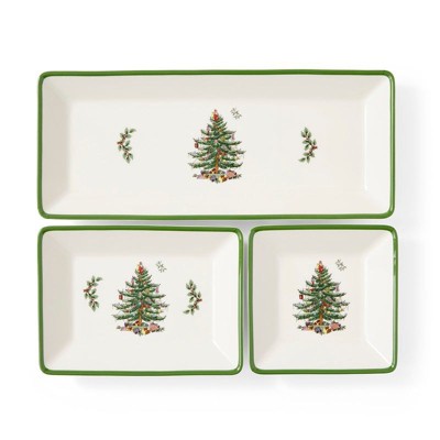 Spode Christmas Tree Peppermint Dessert Tray : Target