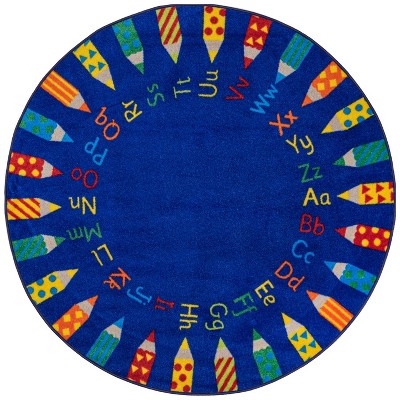 Nuloom Kids Washable Round Alphabet Indoor Area Rug : Target