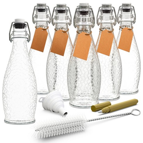 Nevlers 17 Oz Textured Teardrop Swing Top Glass Bottle Set (pack Of 6 ...