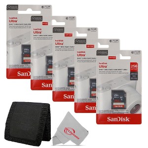 SanDisk Ultra 256GB UHS-I 100MB/s Class 10 SDXC Memory Card + Card ...