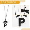 Unique Bargains Metal Rhinestone Bowknot Diamond Letter P Car Rear View ...