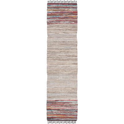 Vintage Leather VTL202 Hand Woven Runner Rug - Beige/Multi - 2'3"x6 ...