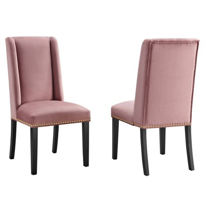 Zoi Upholstered Dining Chair (set Of 2) - Dusty Blush/black - Safavieh ...