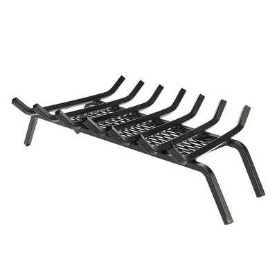 Plow & Hearth - Large Cast Iron Deep-bed Fireplace Grate - Keeps Logs ...