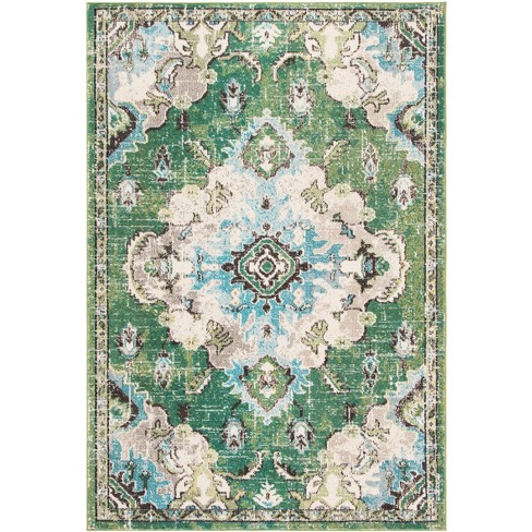 Madison Mad484 Power Loomed Area Rug - Green/light Blue - 6'x9 ...