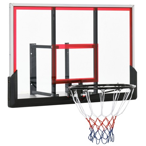 Soozier Wall Mounted Basketball Hoop, Goal With 43" X 30" Shatter Proof ...