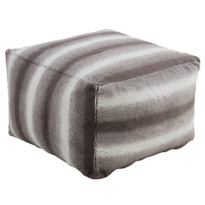 Saro Lifestyle Plaid Pouf, 20"x20"x14" Square, Grey : Target