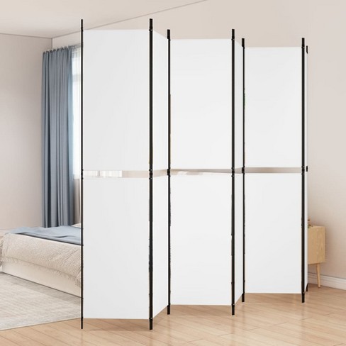 Vidaxl 6-panel Room Divider In White - Large Fabric Room Partition For ...