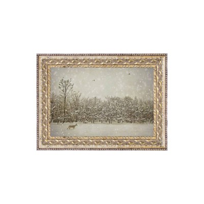 10" X 8" Winter Fawn Fancy Gold Frame Wall Canvas - Petal Lane ...