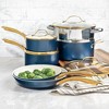 Gotham Steel Navy 15 Piece Ultra Nonstick Ceramic Cookware Set With ...