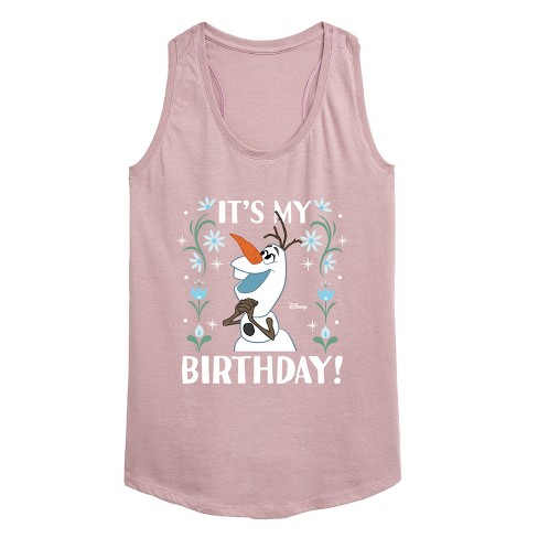 Women's Disney Olaf It's My Birthday Graphic Racerback Tank - Heather ...