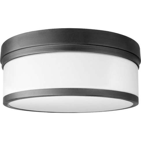 Quorum Lighting Celeste Glass Noir Flush Mount - 3 Lights, 14 Width, 5. ...