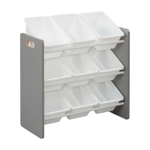 Ecr4kids 3-tier Organizer With 9 Bins, Grey/white : Target