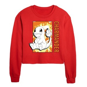 - Pokémon - Tie Dye Charmander Cropped Long Sleeve Crew Neck Sweatshirt ...