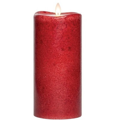 Sullivans Candle Impressions 8" Red Mottled Led Pillar Candle : Target