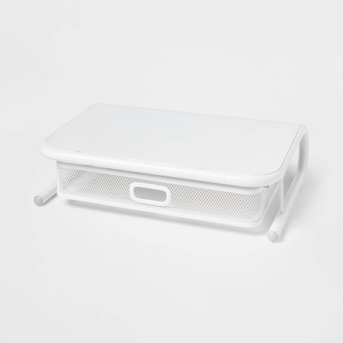 Mesh Monitor Stand With Drawer White - Brightroom™ : Target