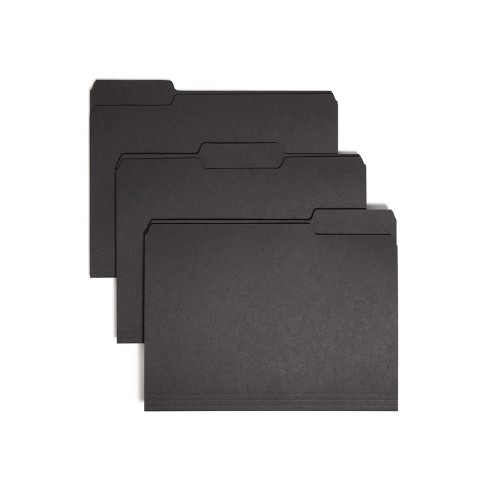 Smead Interior File Folder, 1/3-cut Tab, Letter Size, Black, 100 Per ...