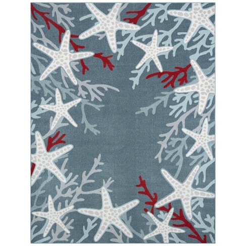 Home Dynamix Marine Coral Coastal Starfish Indoor/outdoor Area Rug ...