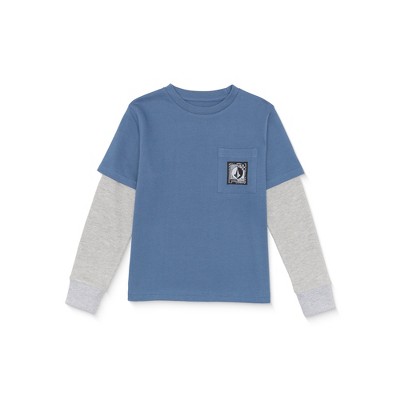 Volcom Toddler Boys Stone Patch 2fer Long Sleeve Knit Tee : Target
