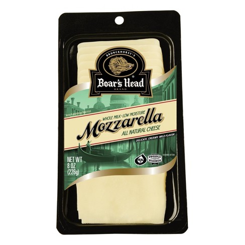 Boar's Head Pre-sliced Whole Milk Mozzarella Cheese - 8oz : Target