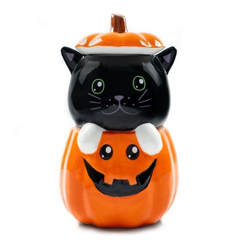 Dolomite Ceramic 11 X 6.3 Halloween Cookie & Candy Jar With Airtight ...