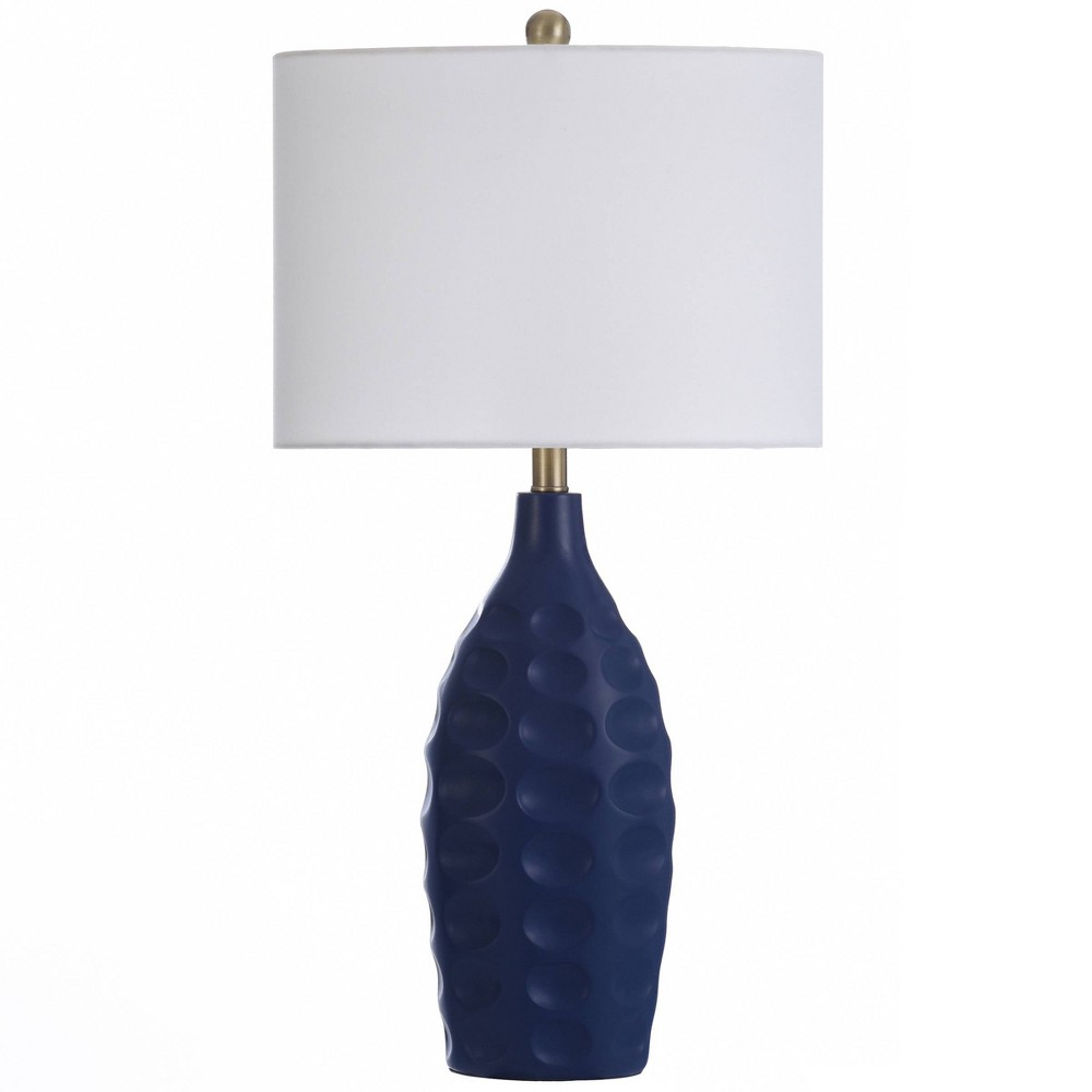Large Round Transitional Dimpled Moulded Table Lamp Blue - StyleCraft ...
