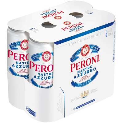 Peroni Nastro Azzurro Beer - 6pk/11.2 Fl Oz Slim Cans : Target
