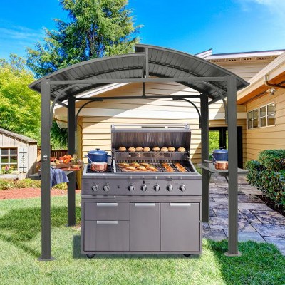 Xiyuyeu Grill Gazebo 8'x5', Aluminum Outdoor Gazebo With Shelves ...