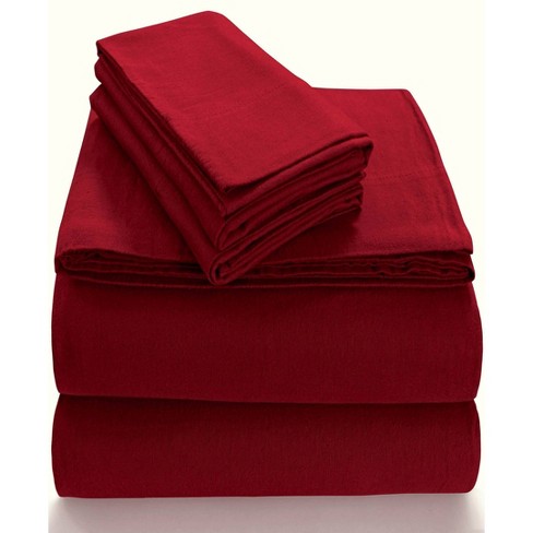 Twin Xl Extra Deep Pocket Solid Sheet Set Deep Red - Tribeca Living ...
