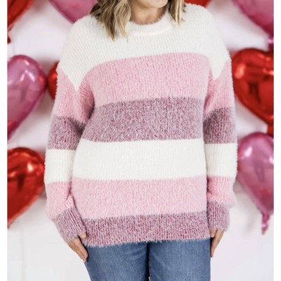 Women's Soft & Cozy Color Block Sweater - Michelle Mae S : Target