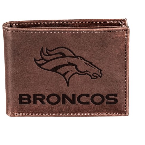 Evergreen Nfl Denver Broncos Brown Leather Bifold Wallet Officially ...