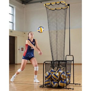 Portable volleyball setter net with 5-angle & 6.7–9 ft height ...
