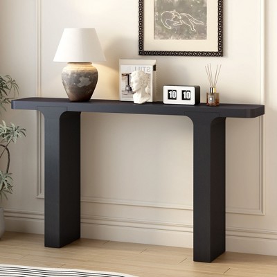 Nicbex Modern L-shaped Console Table,entryway Table With Solid Wood ...