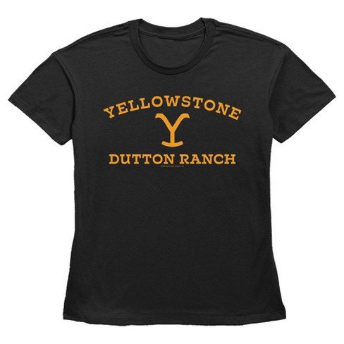 Women's Yellowstone Large Dutton Ranch Brand T-shirt - Black - Medium ...