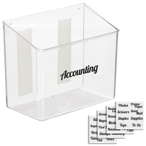 Mdesign Wall Or Adhesive Mount Plastic Home Office Storage Bin + 32 ...