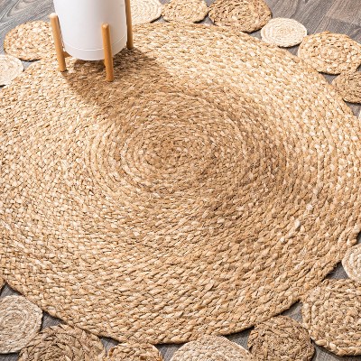 Jonathan Y Eden Round Natural Jute Hippie Circle Natural 8' Round Area ...
