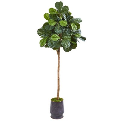 Nearly Natural 6’ Tall Fiddle Leaf Fig Artificial Tree : Target