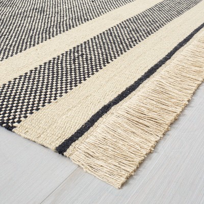 5' X 7' Jute Area Rug Black/natural - Hearth & Hand™ With Magnolia : Target