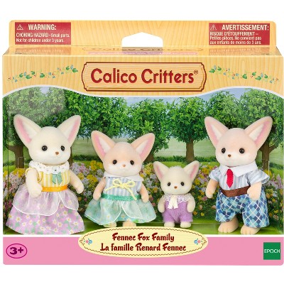 Calico Critters Fennec Fox Family, Set of 4 Collectible Doll Figures ...