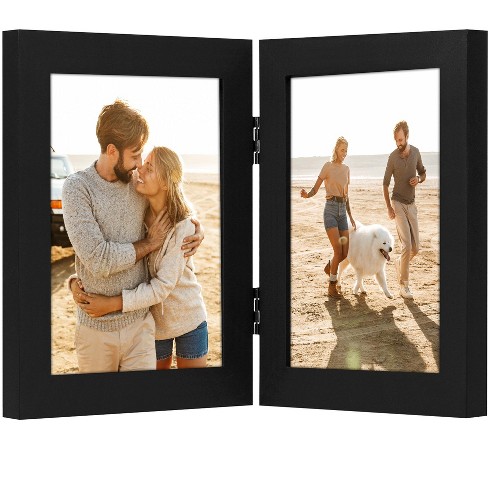 Americanflat 5x7 Hinged Picture Frame For 2 Photos - Black : Target