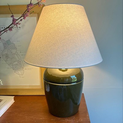 Medium High Gloss Ceramic Table Lamp Green - Threshold™ Designed With ...