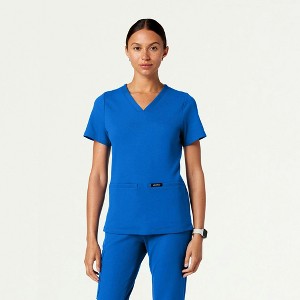 JAANUU Cesi Slim UltraSOFT™ Scrub Top - Royal Blue : Target