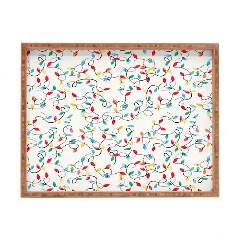 Ninola Design Christmas Lights Rectangular Tray -deny Designs : Target