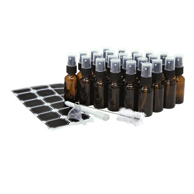 Nevlers Pack Of 24 | 4 Oz. Leakproof Amber Glass Spray Bottles : Target