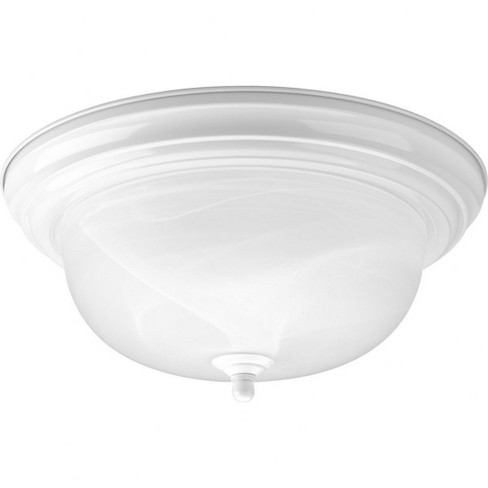 Progress Lighting Melon 2-light Flush Mount, Brushed Nickel, Alabaster ...
