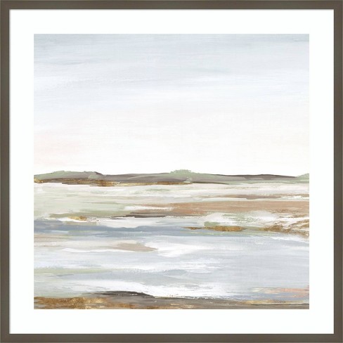 33" X 33" Vastness I Landscape By Eva Watts Wood Framed Wall Art Print ...