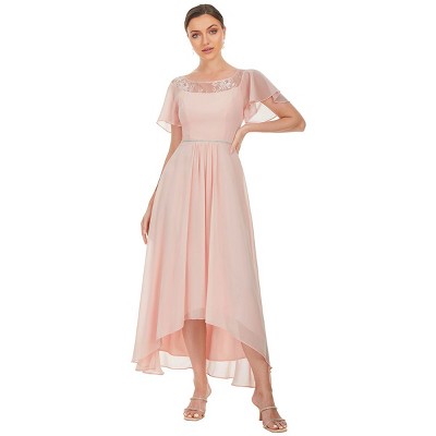 Pink Women's Asymmetrical Hem Bridesmaid Dress Ep00465, 18 : Target