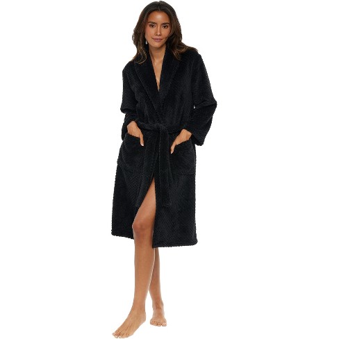 Alexander Del Rossa Women's Classic Jacquard Bathrobe, Plush Robe With ...
